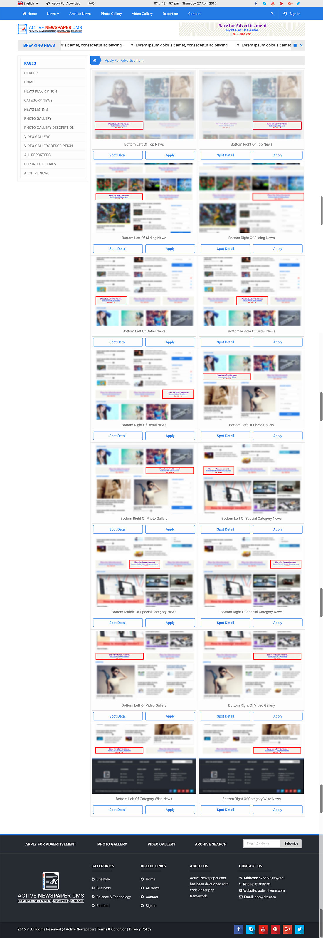 Active Newspaper CMS by ActiveITzone | CodeCanyon